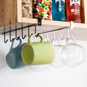 Kitchen Storage Rack Cupboard White Hanging Hook Hanger Chest Storage Organizer Holder (White)