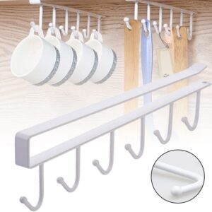 Kitchen Storage Rack Cupboard White Hanging Hook Hanger Chest Storage Organizer Holder (White)