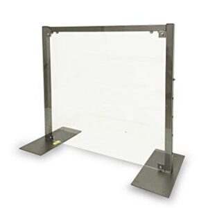 Tabletop Sneeze Shield 24" H X 24" W Protective Barrier with Transaction for Counter, Reception, and Checkout in Store or Office - Protective Cashiers, Receptionist and Customers.