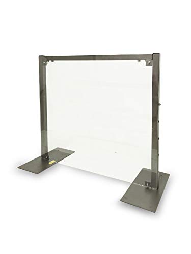 Tabletop Sneeze Shield 24" H X 24" W Protective Barrier with Transaction for Counter, Reception, and Checkout in Store or Office - Protective Cashiers, Receptionist and Customers.