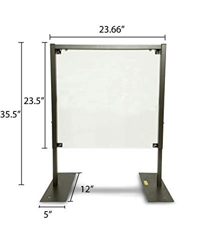 Tabletop Sneeze Shield 24" H X 24" W Protective Barrier with Transaction for Counter, Reception, and Checkout in Store or Office - Protective Cashiers, Receptionist and Customers.