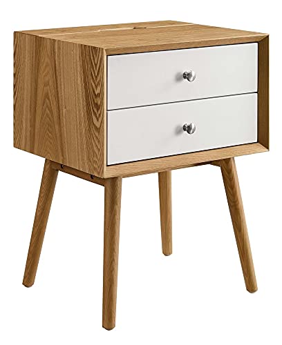 Modway Ember Wood Nightstand, Natural White