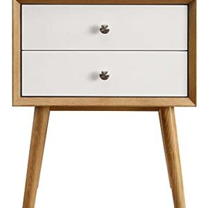 Modway Ember Wood Nightstand, Natural White