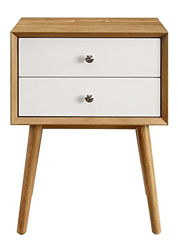 Modway Ember Wood Nightstand, Natural White