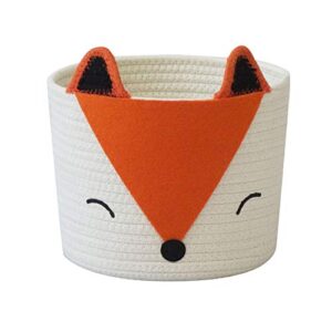 t&t homewares small cute orange fox basket for baby diaper organizer, baby laundry baskets, nursery storage, kids room organizer, woodland nursery decor, dog cat toy basket