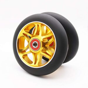 2PCS Replacement 110mm Pro Scooter Wheel with Abec 9 Bearings Fit for MGP/Razor/Lucky Pro Scooters (Gold)