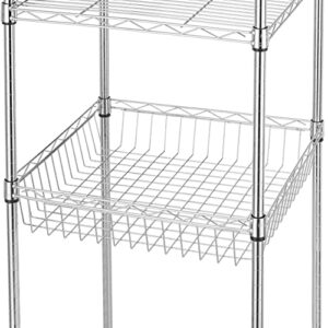 Finnhomy Heavy Duty 6 Tier Wire Shelving Unit with Wheels 18x18x72-inches 6 Shelves Storage Rack Thicken Steel Tube, Adjustable Shelving Rack for Kitchen Bathroom Office, NSF Certified, Chrome