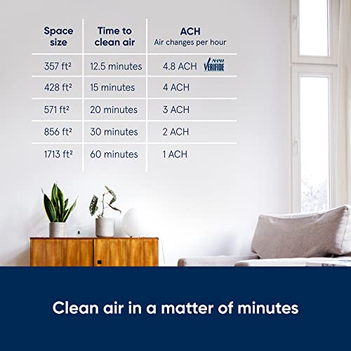 BLUEAIR Air Purifier Large Room, Table Top Air Cleaner for Dust Pet Dander Smoke Mold Pollen Bacteria Virus Allergen, Odor Removal, Home Bedroom Living Room, Alexa, Auto, HEPASilent, DustMagnet 5410i