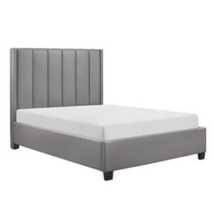 lexicon taye upholstered platform bed, cal king, gray