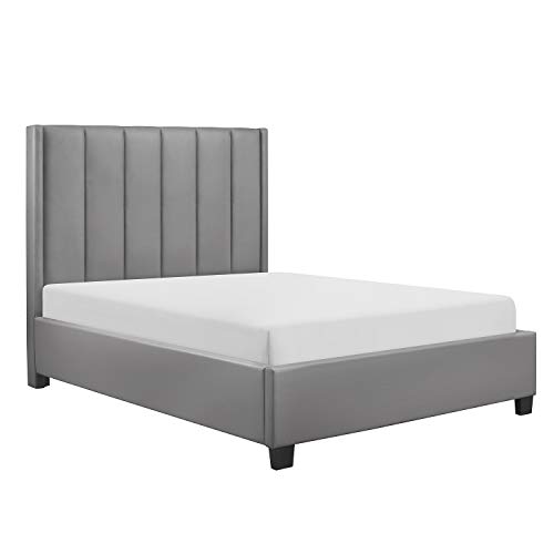 Lexicon Taye Upholstered Platform Bed, Cal King, Gray