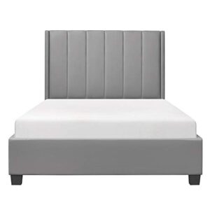 Lexicon Taye Upholstered Platform Bed, Cal King, Gray