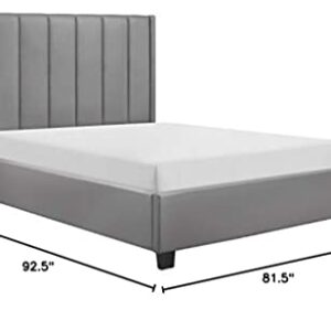 Lexicon Taye Upholstered Platform Bed, Cal King, Gray