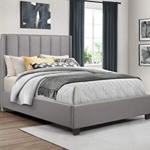 Lexicon Taye Upholstered Platform Bed, Cal King, Gray