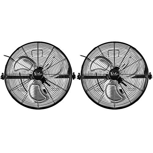 Simple Deluxe 20 Inch High Velocity 3 Speed, Black Wall-Mount Fan, 2-Pack HIFANXWALLMOUNT20X2