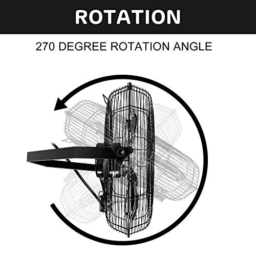 Simple Deluxe 20 Inch High Velocity 3 Speed, Black Wall-Mount Fan, 2-Pack HIFANXWALLMOUNT20X2