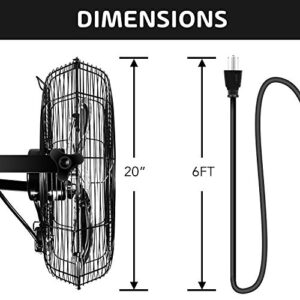 Simple Deluxe 20 Inch High Velocity 3 Speed, Black Wall-Mount Fan, 2-Pack HIFANXWALLMOUNT20X2