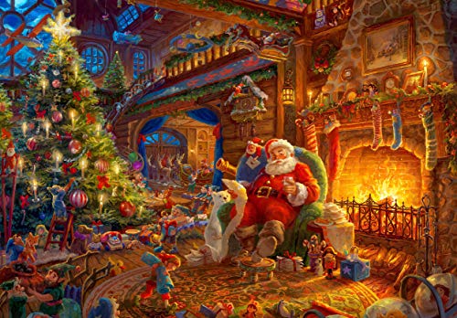 Santa Claus with Christmas Tree 500 Pieces Jigsaw Christmas Puzzle for Home Wall Decor 20.5 x 14.9 Inch