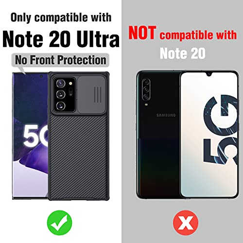 Nillkin Samsung Galaxy Note 20 Ultra Case, Slim Note 20 Ultra Protective Case with Slide Camera Cover Hard PC and TPU Ultra Thin Anti-Scratch Phone Case for Galaxy Note 20 Ultra 5g 6.9'' Black