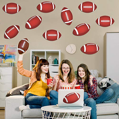 Football Theme Party Cutout Football Classroom Party Decoration Football Game Cutouts with Glue Point Dots for Football Party Supplies, 11.8 x 7.1 Inch (15 Pieces)