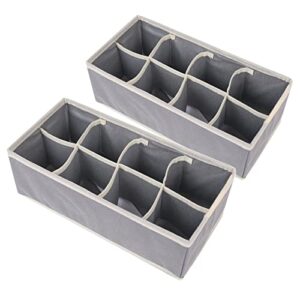 funspt foldable fabric closet underwear organizer drawer divider dresser organizer storage box, 8 cells