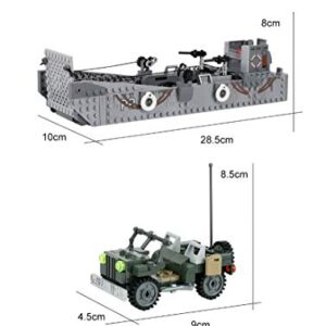 General Jim's WW2 Military Landing Craft Brick Building Toy Set Comes with Vehicle Building Blocks World War 2 Model Set for Teens and Adults