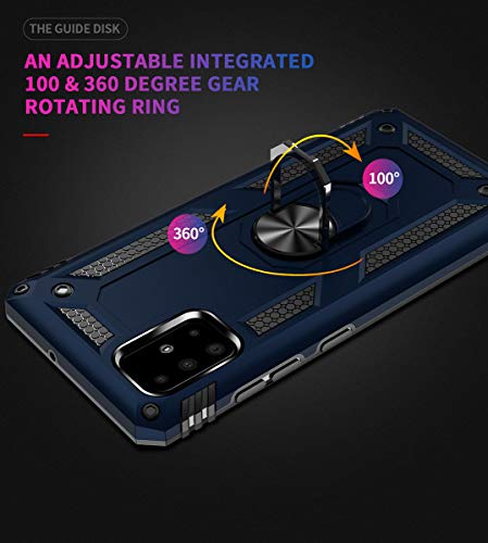 A51 5G Case,ADDIT Samsung Galaxy A51 5G Case [ Military Grade ] 15ft. Drop Tested Protective Case with Magnetic Car Mount Ring Holder Stand Cover for Samsung Galaxy A51 5G - Blue