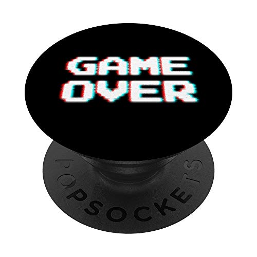 Game Over Glitch Art Retro Video Game Pop PopSockets Grip and Stand for Phones and Tablets