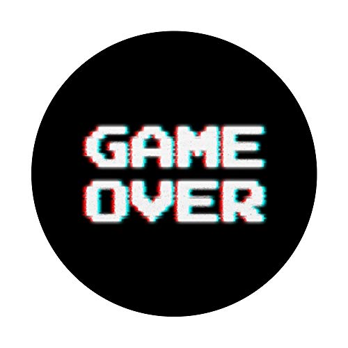 Game Over Glitch Art Retro Video Game Pop PopSockets Grip and Stand for Phones and Tablets