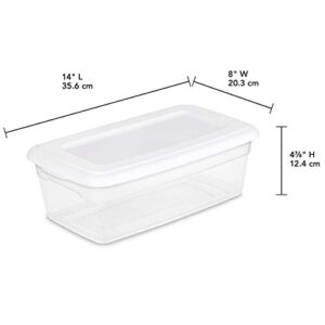 STERILITE 6-Quart Storage Bin Shoe Box - Clear (4)