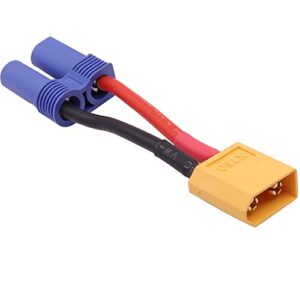 Treehobby 2PCS Male EC5 Plug to Female XT60 Plug Connector Adapter Cable Compatible with RC Car Truck Boat Airplane Lipo Battery ESC Charger(14awg 5cm)