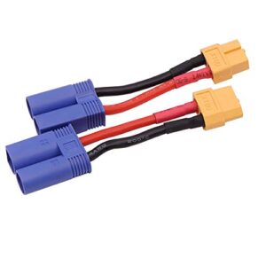 Treehobby 2PCS Male EC5 Plug to Female XT60 Plug Connector Adapter Cable Compatible with RC Car Truck Boat Airplane Lipo Battery ESC Charger(14awg 5cm)