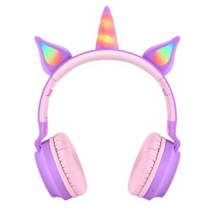 Nenos Bluetooth Kids Headphones Wireless Kids Headphones 93dB Limited Volume Wireless Headphones for Kids Unicorn