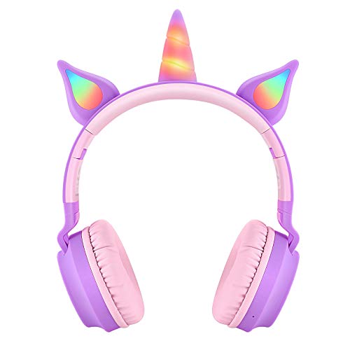 Nenos Bluetooth Kids Headphones Wireless Kids Headphones 93dB Limited Volume Wireless Headphones for Kids Unicorn