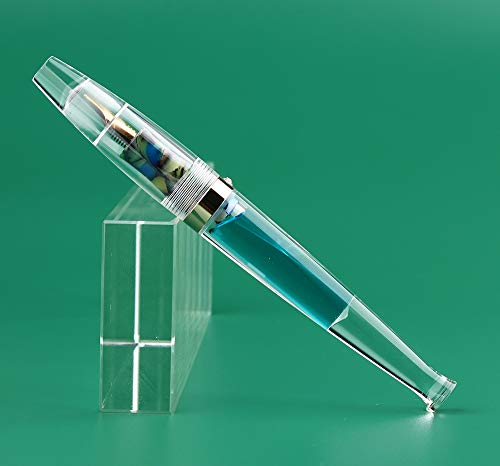 Lanxivi Majohn S5 Fountain Pen Extra Fine Nib +Two Additional Nibs (Wide and Bent) Clear Transparent Acrylic Eyedropper Filling