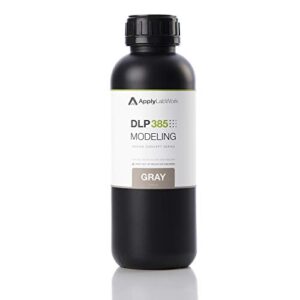 applylabwork dlp385 resins for asiga 3d printers compatible, excellent mechanical properties, high accuracy, 1 liter, dlp385 modeling gray