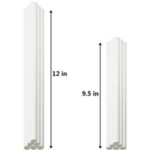 Jyongmer 24Pcs Plastic White Cake Dowel Rods 9.5" and 12" Length Cake Sticks Cake Dowel Straws for Tiered Cake Construction and Stacking