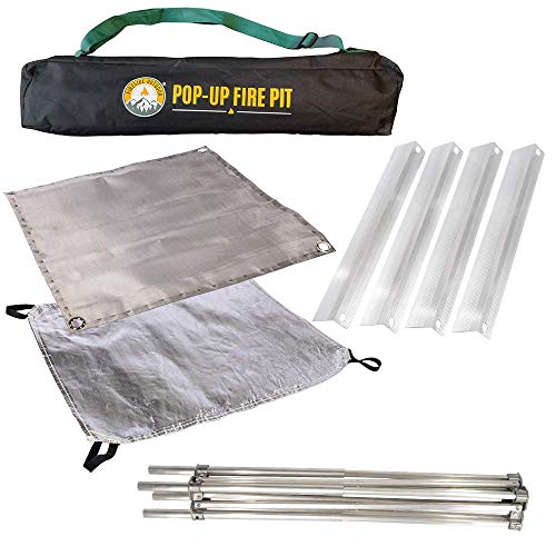 Pop-Up Fire Pit Backyard Bundle | Includes 24" Pop-Up Pit + Heat Shield | Includes Ember Mat | Have Worry-Free Fires On Any Surface | Meets All Federal Regulations | Unmatched Portability