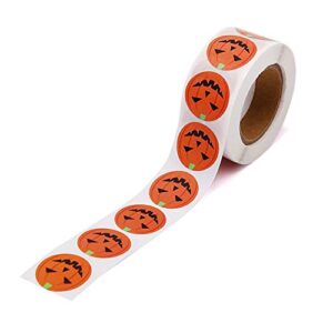 BinaryABC Halloween Pumpkin Roll Stickers,Jack-O-Lantern Stickers, Packaging Decorations,500Pcs/Roll