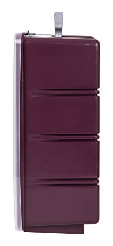 AB Designs 6990ABP Super Satchel Double Deep with Removable Dividers, Stackable Home Storage Organization Container, Plum