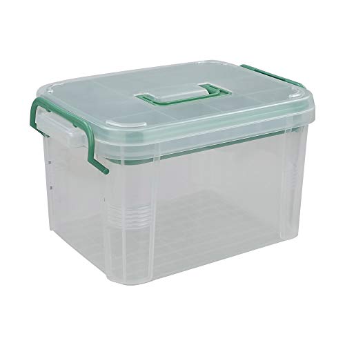 Nesmilers Family First-Aid Box, Clear Medicine Storage Box with Tray