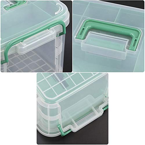 Nesmilers Family First-Aid Box, Clear Medicine Storage Box with Tray