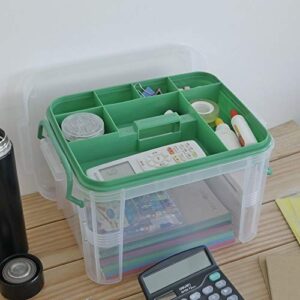 Nesmilers Family First-Aid Box, Clear Medicine Storage Box with Tray