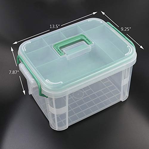 Nesmilers Family First-Aid Box, Clear Medicine Storage Box with Tray