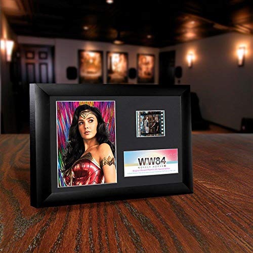 Trend Setters – Wonder Woman 1984 – WW84 - Neon Lights – FilmCells 7” x 5” MiniCell Desktop Presentation – Featuring 35 mm Film Clip with Easel Stand - Officially Licensed Movie Collectible