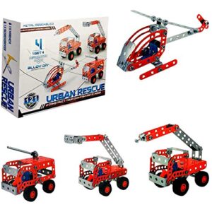 sania store - 4-in-1 building toy kit , diy metal assembly city rescue series – a building toy kit, diy construction toys | easy to build and safe to play, stem toy, educational toy