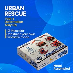 Sania Store - 4-in-1 Building Toy kit , DIY Metal Assembly City Rescue Series – A Building Toy Kit, DIY Construction Toys | Easy to Build and Safe to Play, Stem Toy, Educational Toy