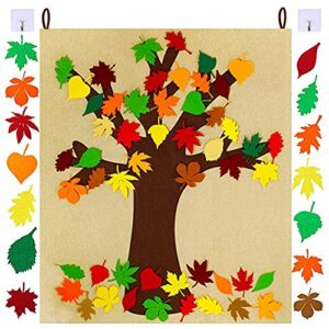 gezichta classroom tree, felt fall tree board, bulletin board for kids classroom multifunction home thanksgiving activity