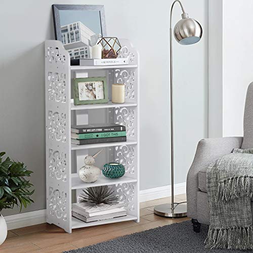 Greensen White Vertical Shoe Rack, Small Stackable Tiered Shoe Rack Closet Wood Shoe Storage Organizer Stackable Space Saver Shelf Unit Bookshelf Cabinet for Hallway Bathroom Entryway Living Room