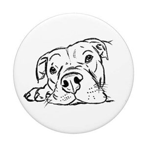 Pit Bull Drawing, Pittie Drawing, Pit Bull Sketch, Bulldog PopSockets PopGrip: Swappable Grip for Phones & Tablets