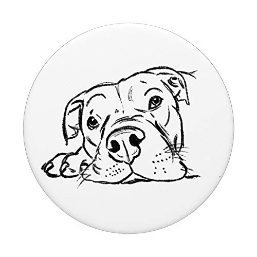 Pit Bull Drawing, Pittie Drawing, Pit Bull Sketch, Bulldog PopSockets PopGrip: Swappable Grip for Phones & Tablets